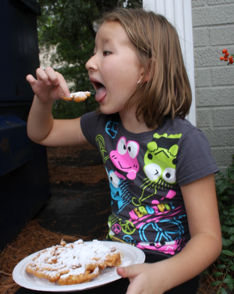 eating funnelcake
